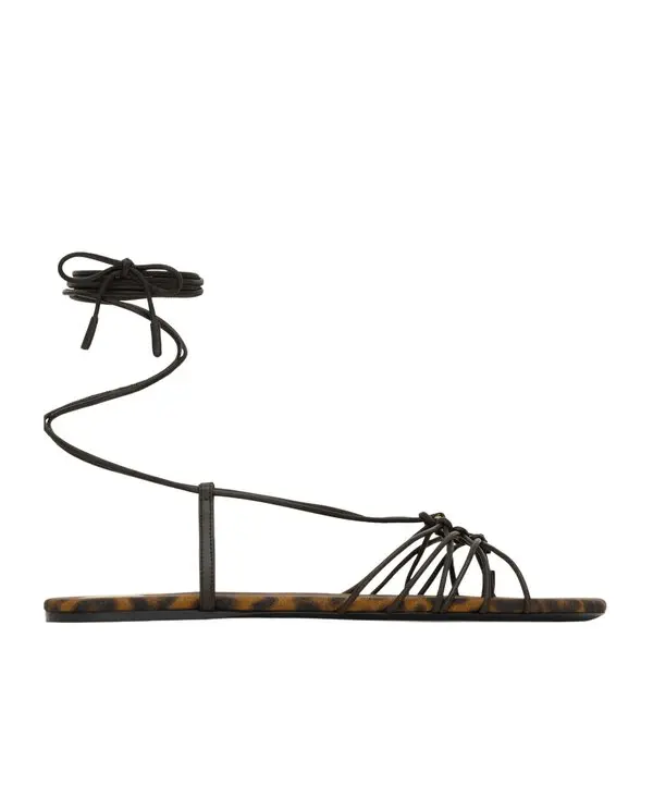 Saint Laurent Babylone Logo Plaque Sandals - Black