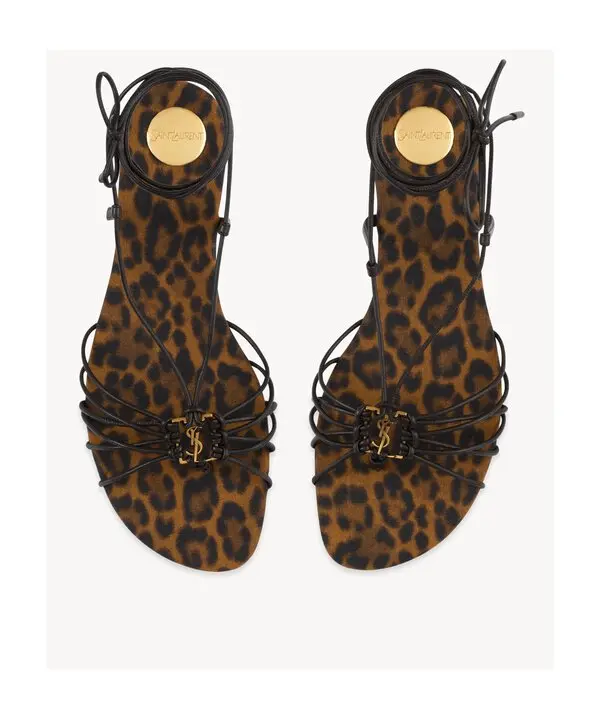 Saint Laurent Babylone Logo Plaque Sandals - Black
