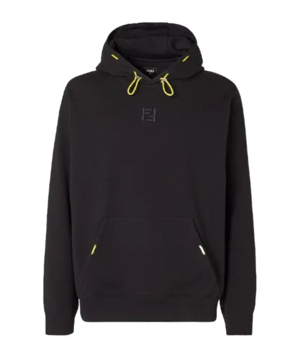 Fendi Ff Embroidered Drawstring Hoodie