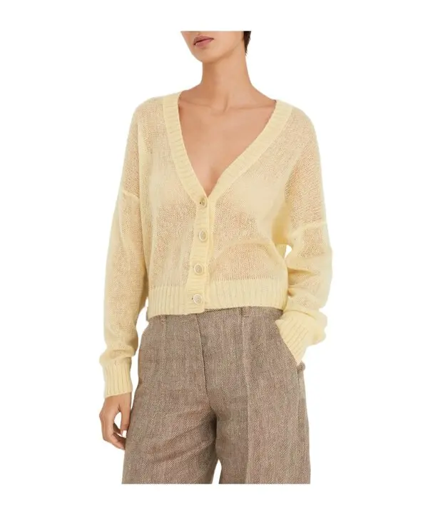 Brunello Cucinelli Drop-shoulder Mohair-blend Cardigan - Yellow