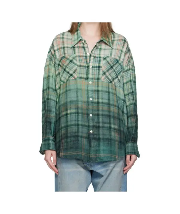 R13 Drop Neck Plaid Shirt