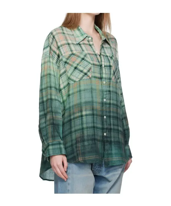 R13 Drop Neck Plaid Shirt