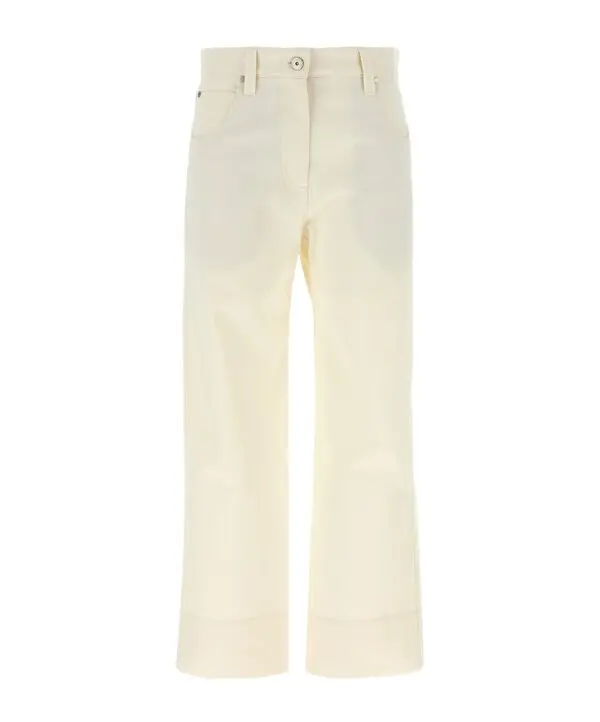 Brunello Cucinelli Monili Detailed Cropped Jeans - No