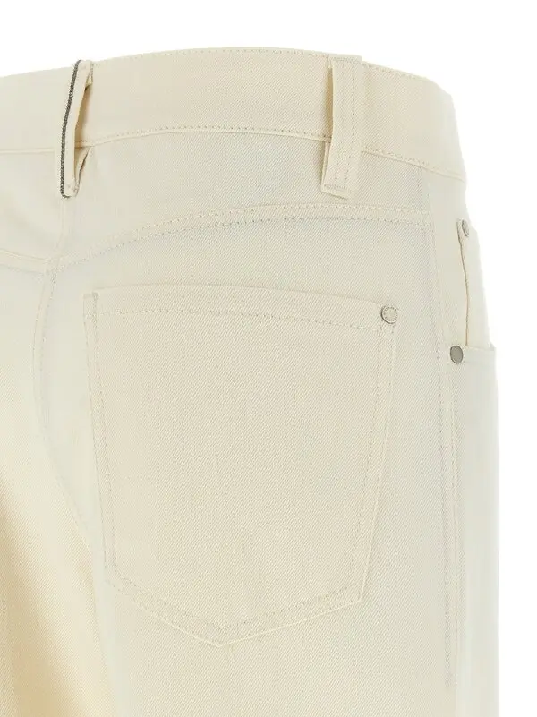 Brunello Cucinelli Monili Detailed Cropped Jeans