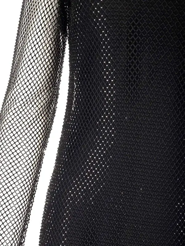 Max Mara Long Sleeve Mesh Detail Dress