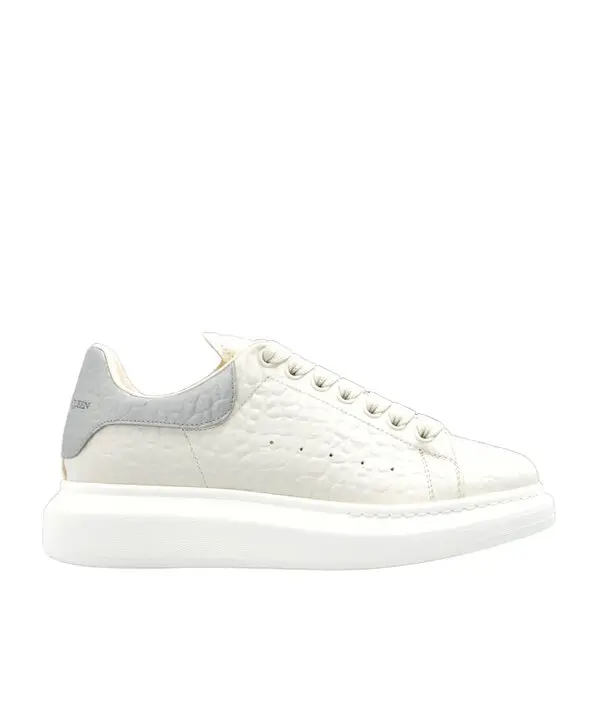 Alexander McQueen Oversized Lace-up Sneakers With Embossed Texture - White