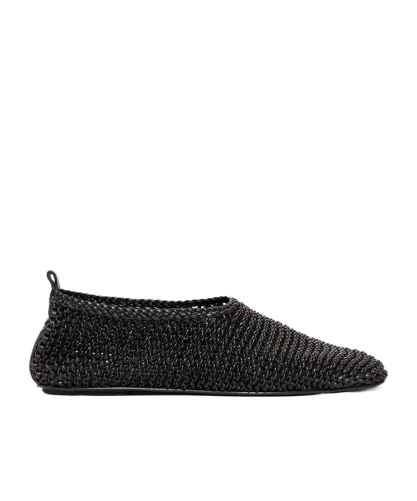 TOTEME Woven Round Toe Ballet Flats