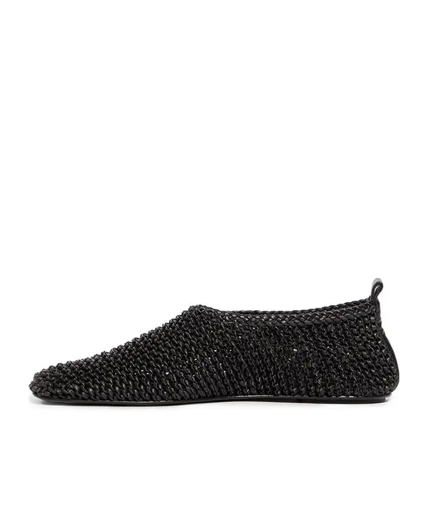 TOTEME Woven Round Toe Ballet Flats