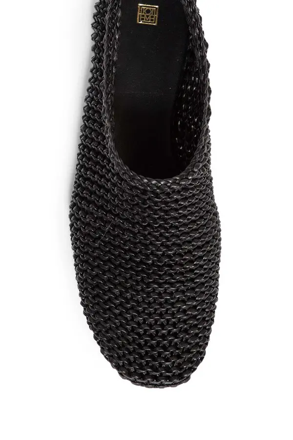 TOTEME Woven Round Toe Ballet Flats