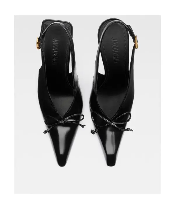 Jacquemus Slingback Pumps With Adjustable Buckles And Bow Detailing