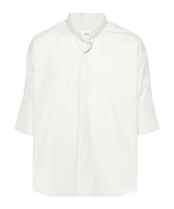 Ami Mandarin Collar Buttoned Shirt