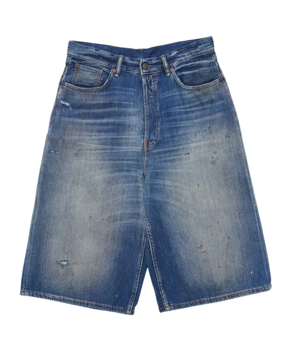 Acne Studios Denim Shorts With Belt Loops - Medium Blue