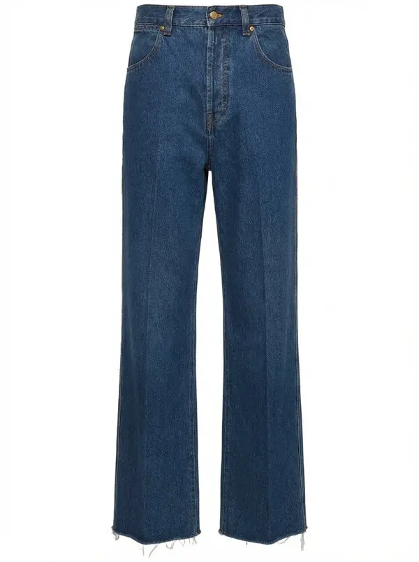 Gucci Raw Cut Hem Wide Leg Jeans