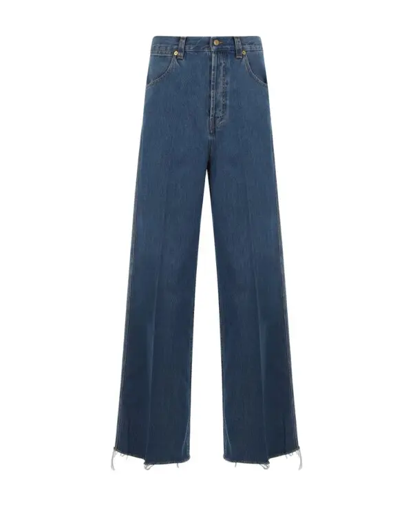 Gucci Raw Cut Hem Wide Leg Jeans