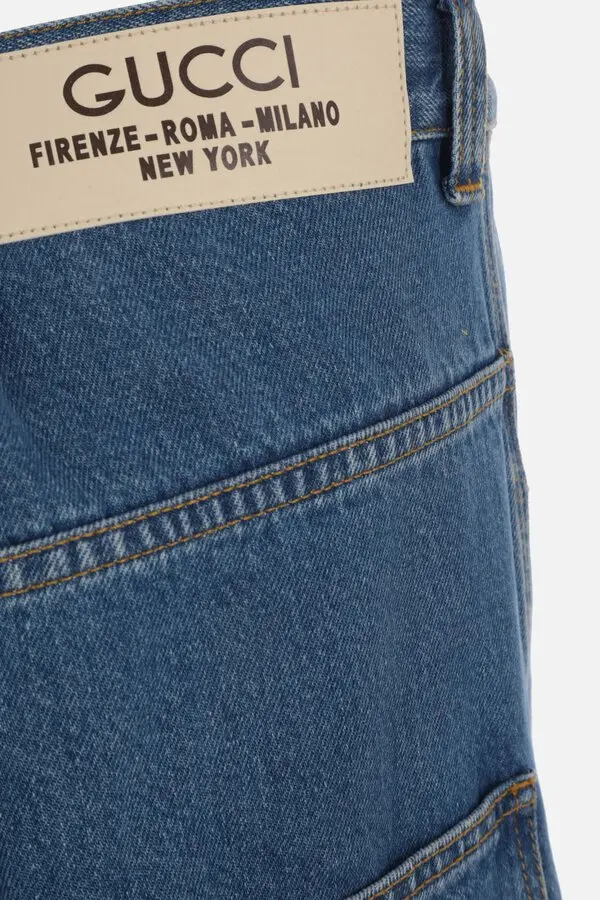 Gucci Raw Cut Hem Wide Leg Jeans
