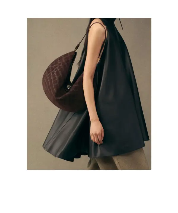 Jacquemus Ovalo Logo Embossed Shoulder Bag - Dark Brown