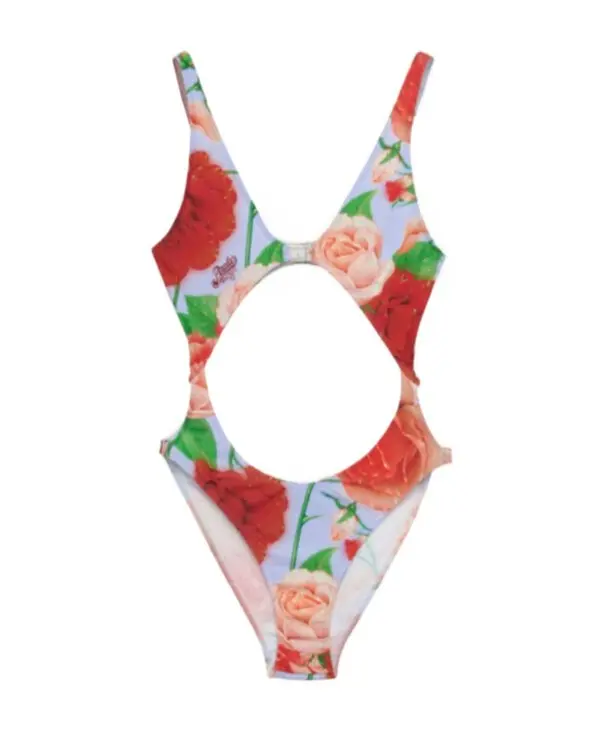 Loewe Roses Cut Out Swimsuit - Red