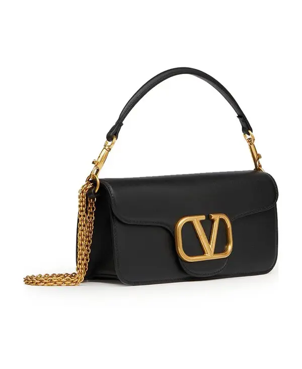 Valentino Garavani Vlogo Signature Foldover Shoulder Bag - Black