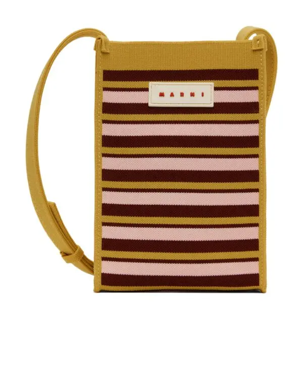 Marni Logo Appliqué Cross Body Bag - Brown