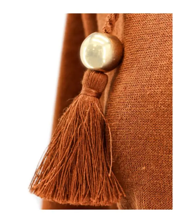 Max Mara Quirite Drawstring Tassel Knitted Blouse - Tobacco