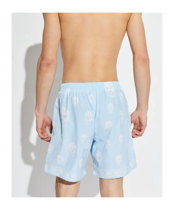 Alexander McQueen Skull Print Swim Shorts - Blue