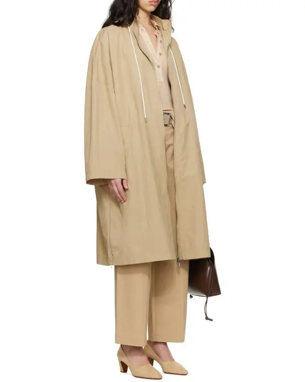 TOTEME Hooded Drawstring Zip-up Coat