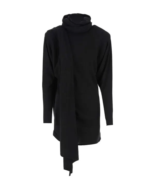 Saint Laurent Long-sleeved Hooded Dress