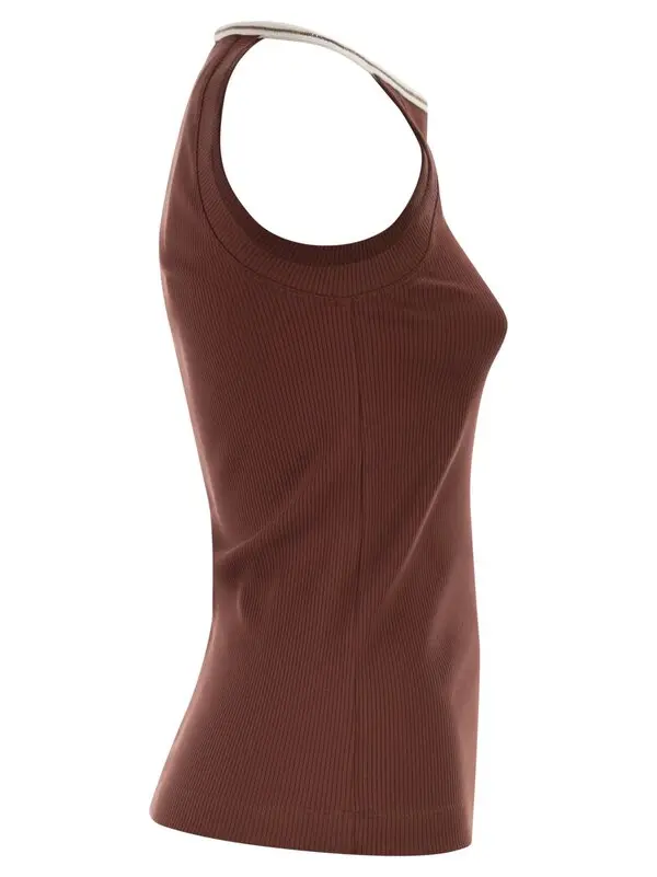 Brunello Cucinelli Ribbed Crewneck Tank Top