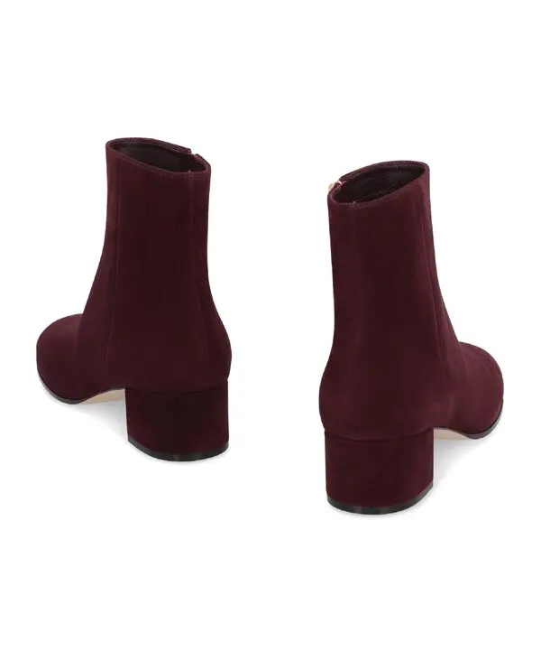 GIANVITO ROSSI Joelle Round Toe Block Heel Ankle Boots - Black