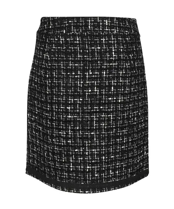 Karl Lagerfeld High Waist Tweed Skirt With Side Slits