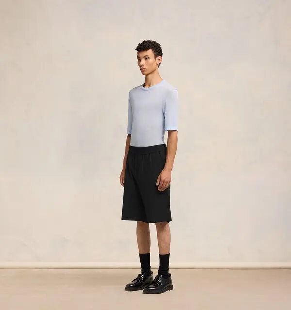 Ami Logo Plaque Bermuda Shorts - Black