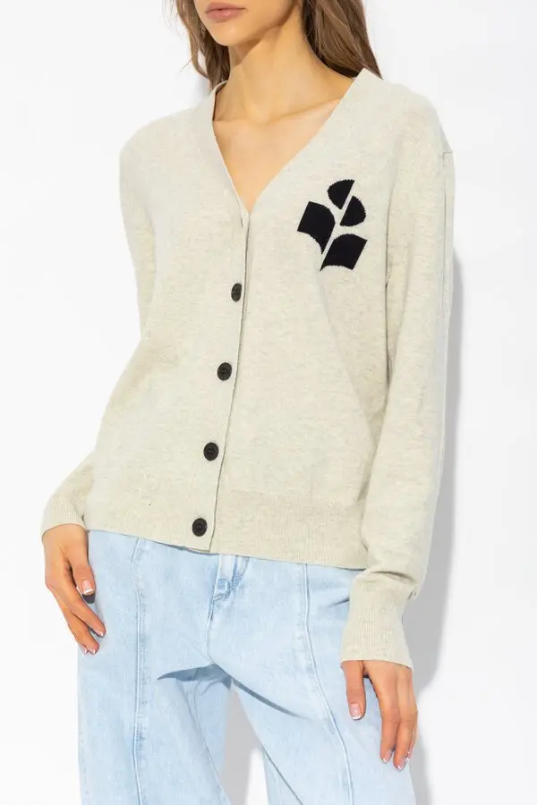 Isabel Marant Étoile Karin Logo Intarsia Knitted Cardigan