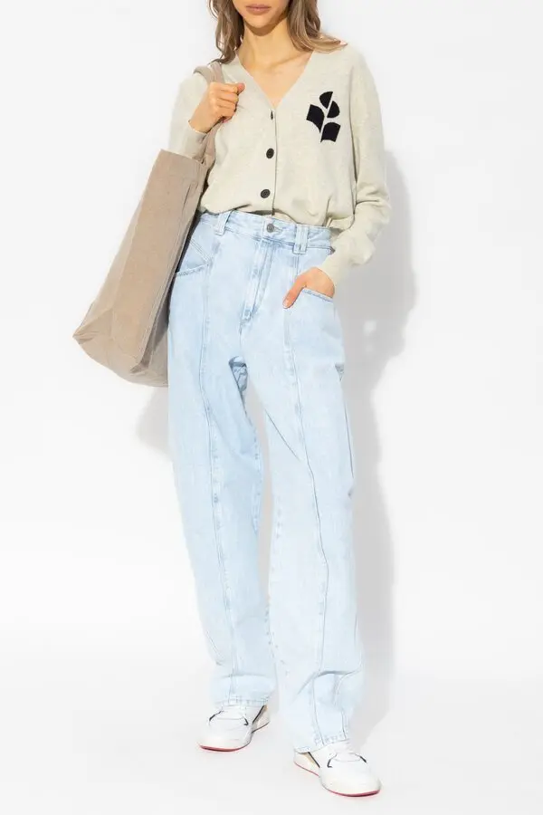 Isabel Marant Étoile Karin Logo Intarsia Knitted Cardigan