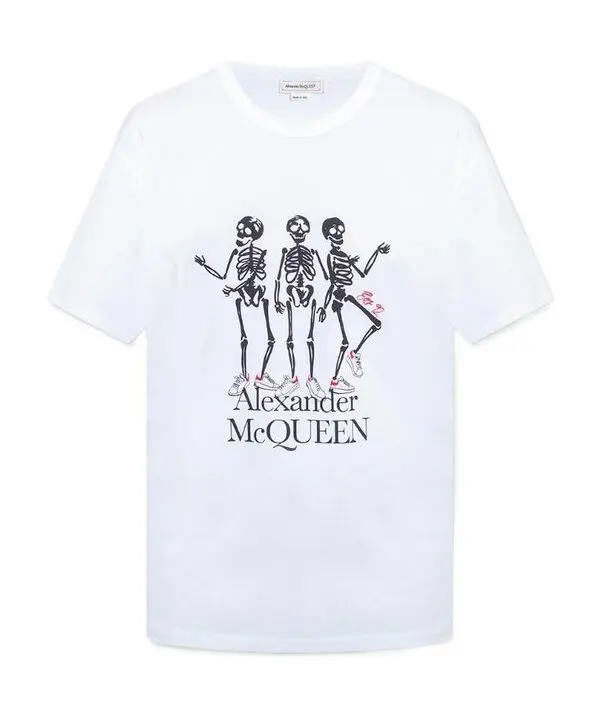 Alexander McQueen Skeleton Printed T-shirt - White