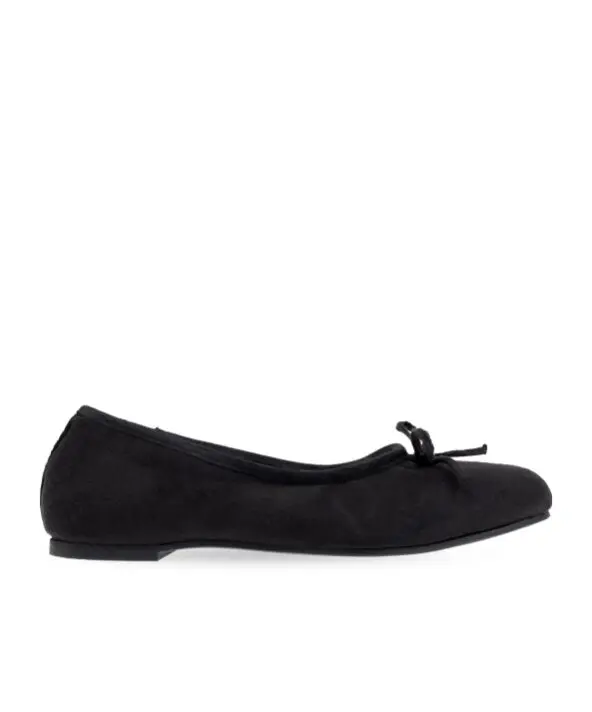 Balenciaga Faux Satin Ballet Flats With Bow Detail
