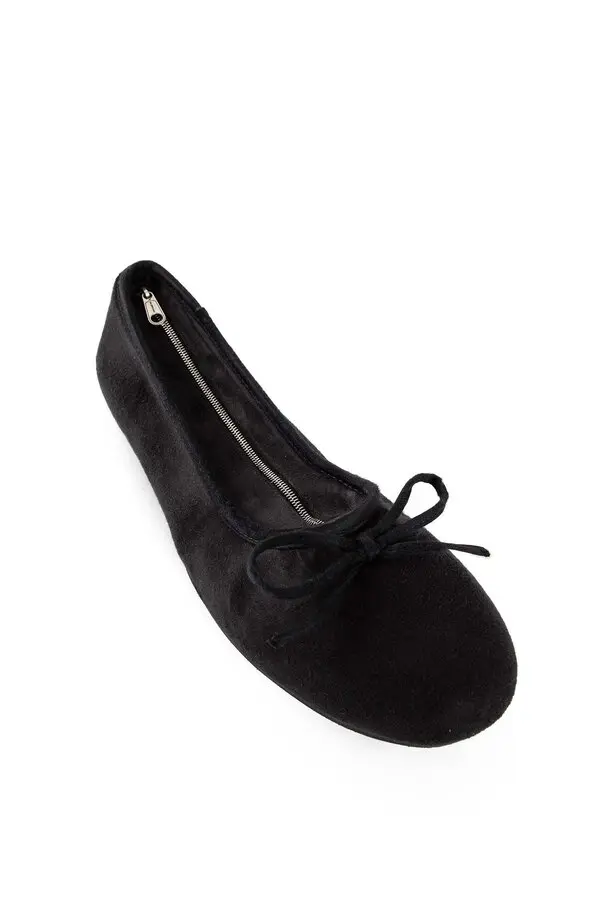 Balenciaga Faux Satin Ballet Flats With Bow Detail