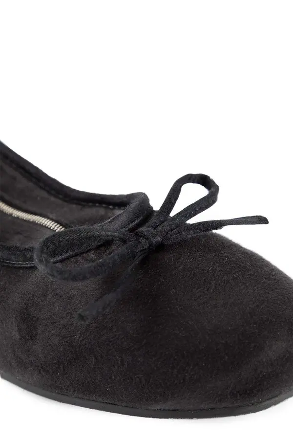 Balenciaga Faux Satin Ballet Flats With Bow Detail
