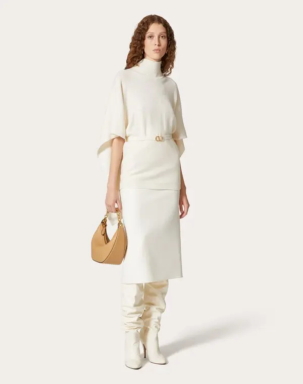 Valentino Garavani Vlogo Moon Small Shoulder Bag - Cappuccino