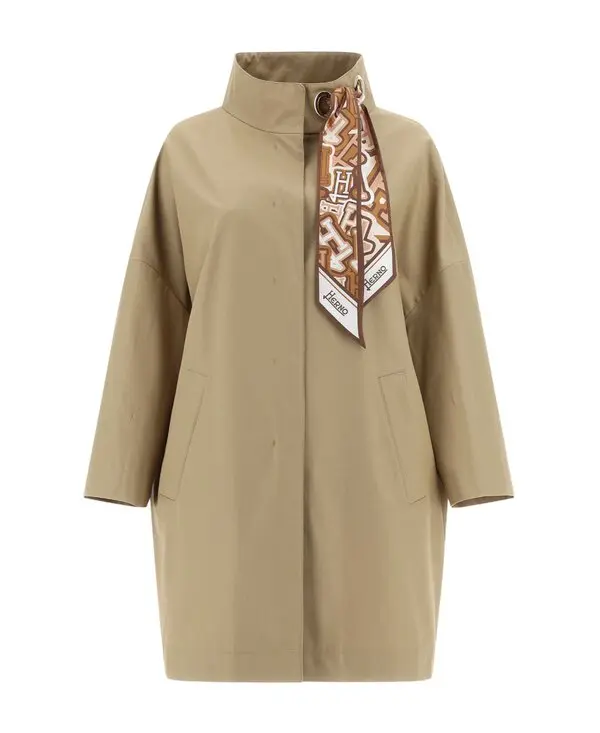 Herno Trench Coat With Removable Scarf - No