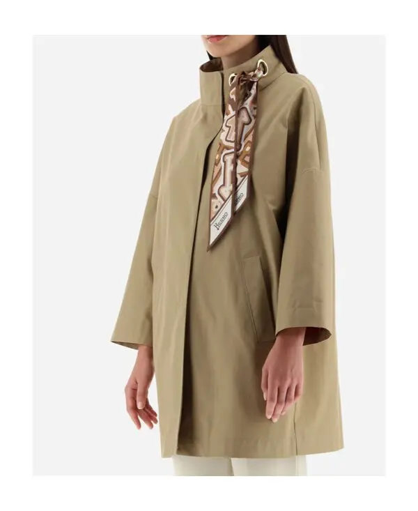 Herno Trench Coat With Removable Scarf