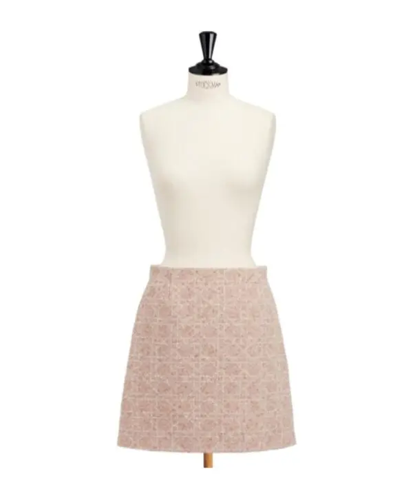 Dior Macro Cannage Mini Skirt - Nude