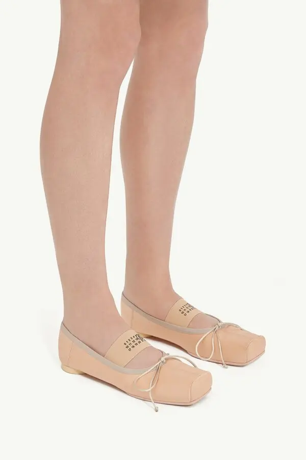 MAISON MARGIELA Anatomical Square-toe Ballerina Flats - Brown