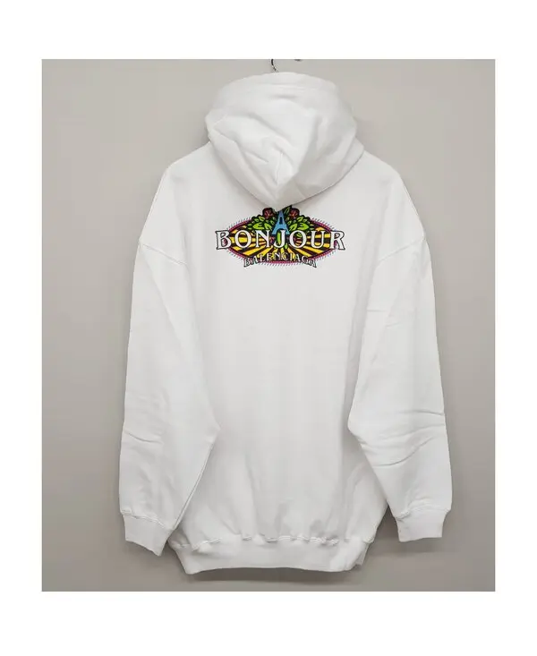 Balenciaga Logo Hooded Long Sleeve Sweater