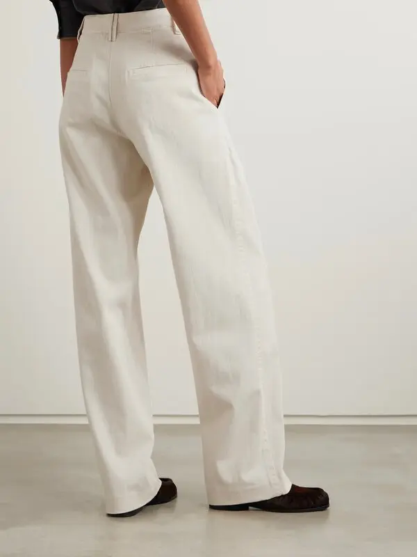Brunello Cucinelli Pleated Wide-leg Trousers - Cream
