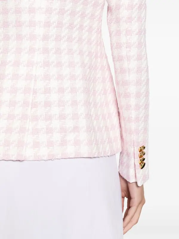 Tagliatore Double-breasted Checked Blazer - Pink