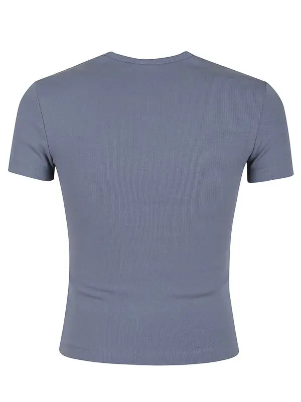 DIESEL® Crewneck T-shirt With Embroidered D Patch - Light Blue