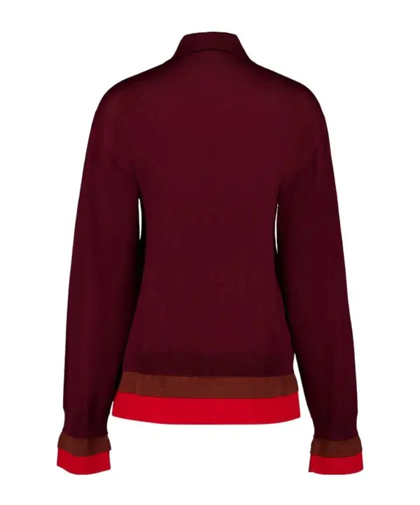 Stella McCartney Long Sleeve Wool Polo Shirt - Brown