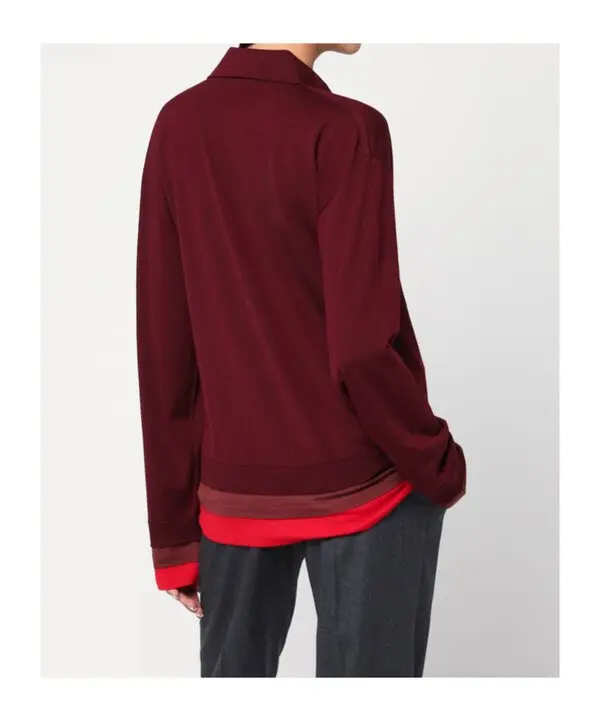 Stella McCartney Long Sleeve Wool Polo Shirt - Brown