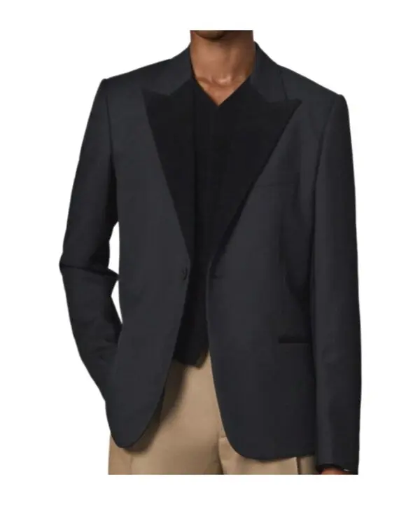 Dior Single-breasted Jacket With Velvet Details - Black