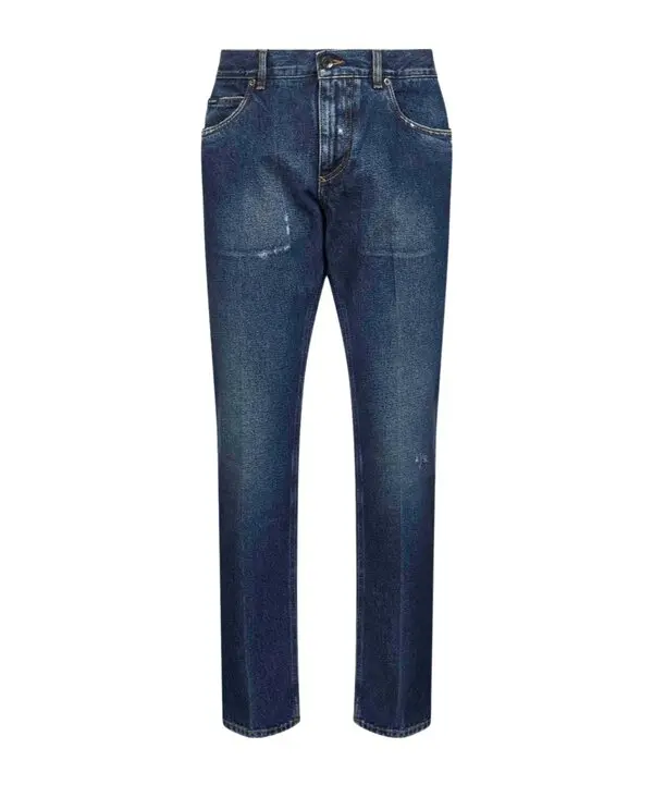 Dolce & Gabbana Logo Plaque Jeans - Blue